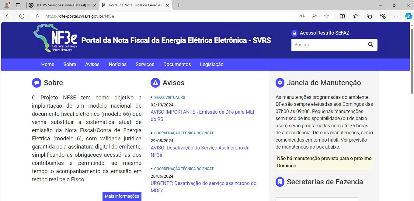 NF3e - Nota Fiscal de Energia Elétrica – Atendimento